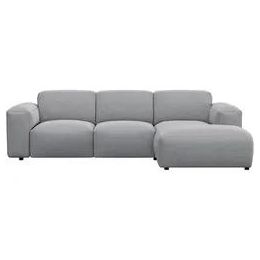 Ecksofa FLEXLUX "Lucera Chaislongue rechts oder links" Sofas Gr. B/H/T: 251cm x 73cm x 171cm, Chenille, Chaiselongue rechts, grau (sophisto grau) modern & anschmiegsam, Kaltschaum, Stahl-Wellenunterfederung