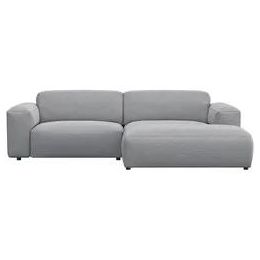 Ecksofa FLEXLUX "Lucera Chaislongue rechts oder links" Sofas Gr. B/H/T: 257cm x 73cm x 171cm, Chenille, Chaiselongue rechts, grau (sophisto grau) modern & anschmiegsam, Kaltschaum, Stahl-Wellenunterfederung