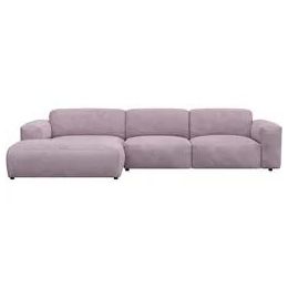 Ecksofa FLEXLUX "Lucera bequem und komfortabel durch hochwertigen Sitzaufbau, L-Form", lila (soft lavender), B:319cm H:73cm T:171cm, 85% Polyester/15%Polyamide, Sofas, modern & anschmiegsam, Kaltschaum, Stahl-Wellenunterfederung
