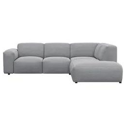 Ecksofa FLEXLUX "Lucera, super Sitzkomfort durch Kaltschaum im Sitz, L-Form" Sofas Gr. B/H/T: 256cm x 73cm x 231cm, Chenille, Chaiselongue links, grau (sophisto grau) modern & anschmiegsam, Designsofa, modernes skandinavisches Design