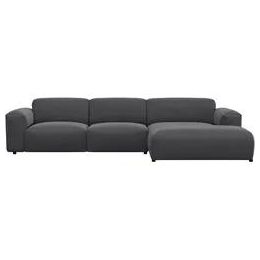 Ecksofa FLEXLUX "Lucera bequem und komfortabel durch hochwertigen Sitzaufbau, L-Form" Sofas Gr. B/H/T: 319cm x 73cm x 171cm, Chenille, Chaiselongue rechts, grau (dervit grau) modern & anschmiegsam, Kaltschaum, Stahl-Wellenunterfederung