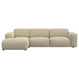 Ecksofa FLEXLUX "Lucera bequem und komfortabel durch hochwertigen Sitzaufbau, L.Form" Sofas Gr. B/H/T: 284cm x 73cm x 171cm, Chenille, Chaiselongue links, beige (sandy beige) modern & anschmiegsam, Kaltschaum, Stahl-Wellenunterfederung