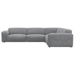 Ecksofa FLEXLUX "Lucera, super bequem durch hochwertigen Sitzaufbau mit Kaltschaum" Sofas Gr. B/H/T: 319cm x 73cm x 285cm, Struktur, Schenkel rechts, grau (soft grau) modern & anschmiegsam, L-Form, Designsofa