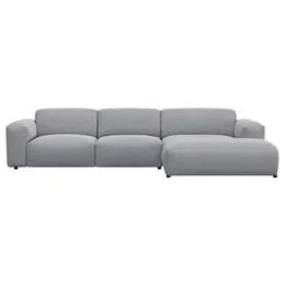 Ecksofa FLEXLUX "Lucera bequem und komfortabel durch hochwertigen Sitzaufbau, L-Form" Sofas Gr. B/H/T: 319cm x 73cm x 171cm, Chenille, Chaiselongue rechts, grau (sophisto grau) modern & anschmiegsam, Kaltschaum, Stahl-Wellenunterfederung