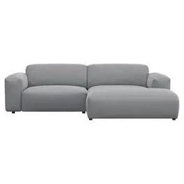 Ecksofa FLEXLUX "Lucera Chaislongue rechts oder links" Sofas Gr. B/H/T: 257cm x 73cm x 171cm, Struktur, Chaiselongue rechts, grau (soft grau) modern & anschmiegsam, Kaltschaum, Stahl-Wellenunterfederung