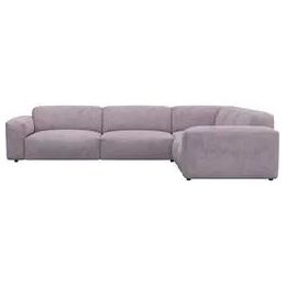 Ecksofa FLEXLUX "Lucera, super bequem durch hochwertigen Sitzaufbau mit Kaltschaum" Sofas Gr. B/H/T: 319cm x 73cm x 285cm, Struktur, Schenkel rechts, lila (soft lavender) modern & anschmiegsam, L-Form, Designsofa