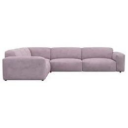 Ecksofa FLEXLUX "Lucera, super bequem durch hochwertigen Sitzaufbau mit Kaltschaum" Sofas Gr. B/H/T: 319cm x 73cm x 285cm, Struktur, Schenkel links, lila (soft lavender) modern & anschmiegsam, L-Form, Designsofa