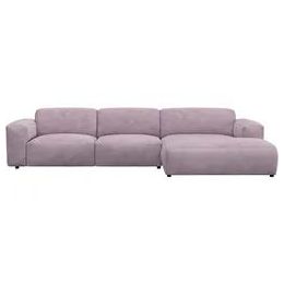 Ecksofa FLEXLUX "Lucera bequem und komfortabel durch hochwertigen Sitzaufbau, L-Form" Sofas Gr. B/H/T: 319cm x 73cm x 171cm, Struktur, Chaiselongue rechts, lila (soft lavender) modern & anschmiegsam, Kaltschaum, Stahl-Wellenunterfederung