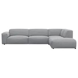 Ecksofa FLEXLUX "Lucera, super bequem durch hochwertigen Sitzaufbau mit Kaltschaum" Sofas Gr. B/H/T: 321cm x 73cm x 231cm, Chenille, Ottomane rechts, grau (sophisto grau) modern & anschmiegsam, L-Form, Designsofa