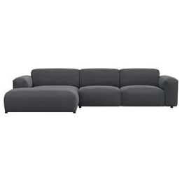 Ecksofa FLEXLUX "Lucera bequem und komfortabel durch hochwertigen Sitzaufbau, L-Form" Sofas Gr. B/H/T: 319cm x 73cm x 171cm, Chenille, Chaiselongue links, grau (dervit grau) modern & anschmiegsam, Kaltschaum, Stahl-Wellenunterfederung