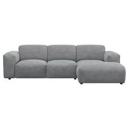 Ecksofa FLEXLUX "Lucera Chaislongue rechts oder links" Sofas Gr. B/H/T: 251cm x 73cm x 171cm, Struktur, Chaiselongue rechts, grau (soft grau) modern & anschmiegsam, Kaltschaum, Stahl-Wellenunterfederung