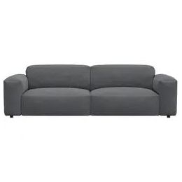 3-Sitzer FLEXLUX "Lucera Sofa, super bequem durch hochwertigen Sitzaufbau mit Kaltschaum" Sofas Gr. B/H/T: 252cm x 73cm x 102cm, Lederoptik, grau (elephant grau) modern & anschmiegsam, Designsofa