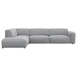 Ecksofa FLEXLUX "Lucera, super bequem durch hochwertigen Sitzaufbau mit Kaltschaum" Sofas Gr. B/H/T: 321cm x 73cm x 231cm, Chenille, Ottomane links, grau (sophisto grau) modern & anschmiegsam, L-Form, Designsofa