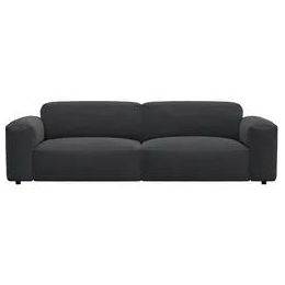 3-Sitzer FLEXLUX "Lucera Sofa, super bequem durch hochwertigen Sitzaufbau mit Kaltschaum" Sofas Gr. B/H/T: 252cm x 73cm x 102cm, Lederoptik, grau (shark grau) modern & anschmiegsam, Designsofa