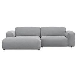 Ecksofa FLEXLUX "Lucera Chaislongue rechts oder links" Sofas Gr. B/H/T: 257cm x 73cm x 171cm, Chenille, Chaiselongue links, grau (sophisto grau) modern & anschmiegsam, Kaltschaum, Stahl-Wellenunterfederung