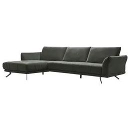 Ecksofa DIE PLANBAR "MP-IN20041 L-Form" Sofas Gr. B/H/T: 285cm x 84cm x 178cm, Velours, Ottomane links, ohne Funktion, grün (olive) optional Sitztiefenverstellung und Kopfstützen