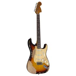 Fender LTD Roasted Bighead Strat SHRL Super Faded Aged 3-Color Sunburst #CZ563389