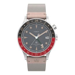 Timex Uhr Herren Größe One Size beige / blutrot / schwarz / silber
