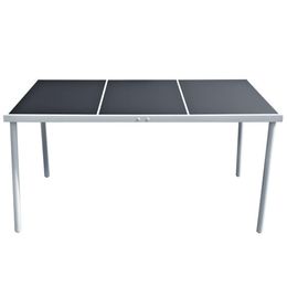 vidaXL Gartentisch 150x90x74 cm Schwarz Stahl