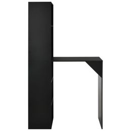 vidaXL Bartisch mit Schrank Schwarz 115x59x200 cm
