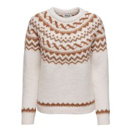 Only Pullover 'ONLISLE' Damen Größe XL braun / weiß