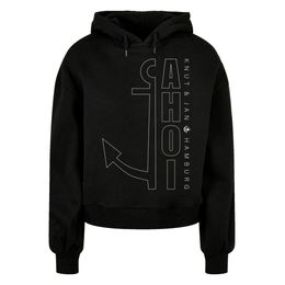 F4NT4STIC Sweatshirt 'Ahoi Anker Outlines Knut & Jan Hamburg' female Black size XL