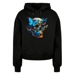 F4NT4STIC Sweatshirt 'Totenkopf Schmetterling' Damen Gr&ouml;&szlig;e M mischfarben / schwarz