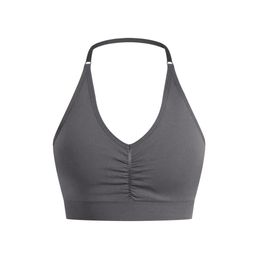 Smilodox Sport Bh Silvia Scrunch Seamless Neckholder Damen Größe S anthrazit / schwarz