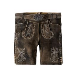 Stockerpoint Trachtenshorts 'Lee' Herren Gr&ouml;&szlig;e 60 cappuccino / dunkelbraun / wei&szlig;