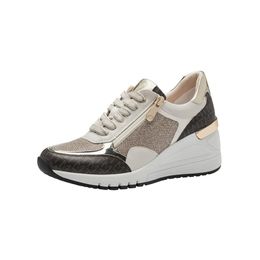 Marco Tozzi Sneaker Damen Gr&ouml;&szlig;e 39 creme / gold / schwarz