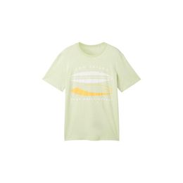 Tom Tailor T-Shirt Herren Größe S pastellgrün / hellorange / offwhite