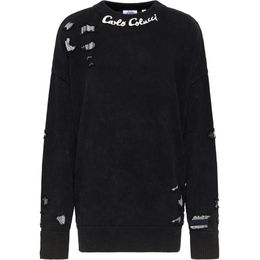 Carlo Colucci Pullover Herren Gr&ouml;&szlig;e M graumeliert / schwarz / wei&szlig;