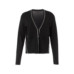 comma, COMMA Strickjacke Damen Gr&ouml;&szlig;e XL schwarz / wei&szlig;