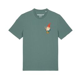 Watapparel T-Shirt ' Gartenzwerg ' Herren Gr&ouml;&szlig;e L gr&uuml;n / mischfarben