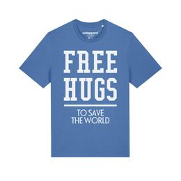 Watapparel Shirt 'Free hugs to save the world' male Blue size S