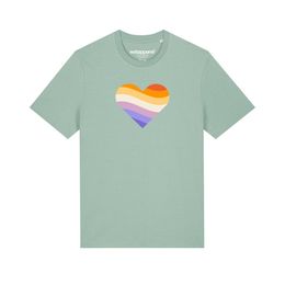 Watapparel Shirt 'Rainbow Heart' male Green size XXXL