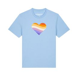 Watapparel Shirt 'Rainbow Heart' Herren Gr&ouml;&szlig;e S hellblau / mischfarben