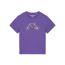 Watapparel Shirt 'Yellow Bike' Damen Gr&ouml;&szlig;e M braun / hellgelb / dunkellila / schwarz