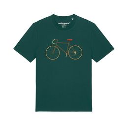 Watapparel Shirt 'Fahrrad' Herren Gr&ouml;&szlig;e M beige / dunkelbraun / grau / dunkelgr&uuml;n / orange