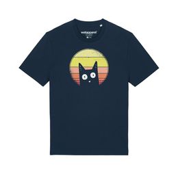 Watapparel Shirt ' Sunset Cat ' male Blue size XXXL