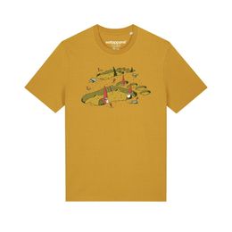Watapparel Shirt 'Gnome Footprint' Herren Größe XL ocker / grün / rot / weiß