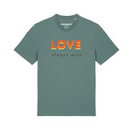 Watapparel Shirt 'Love always wins' Herren Gr&ouml;&szlig;e L gr&uuml;n / mischfarben