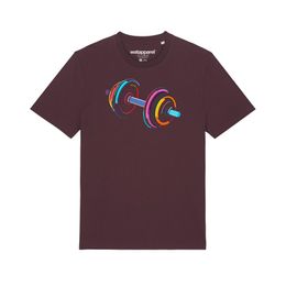 Watapparel Shirt ' 80s Hantel ' Herren Gr&ouml;&szlig;e M mischfarben / dunkelrot