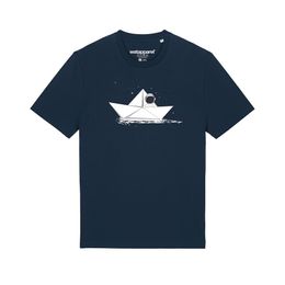 Watapparel Shirt 'Astronaut in paper boat' male Blue size 4XL