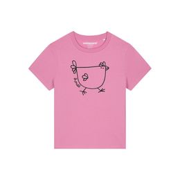 Watapparel T-Shirt ' Le poulet - das Huhn ' Damen Gr&ouml;&szlig;e L rosa / schwarz