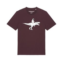 Watapparel Shirt ' Astronaut on T-Rex ' male Red size S