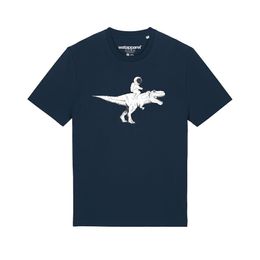 Watapparel Shirt ' Astronaut on T-Rex ' male Blue size 4XL