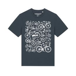 Watapparel T-Shirt ' Fahrr&auml;der ' Herren Gr&ouml;&szlig;e L anthrazit / wei&szlig;