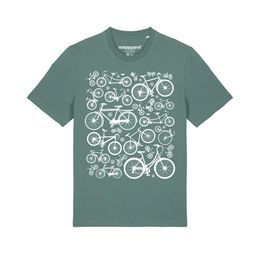 Watapparel T-Shirt 'Fahrräder' Herren Größe XXXL grün / weiß