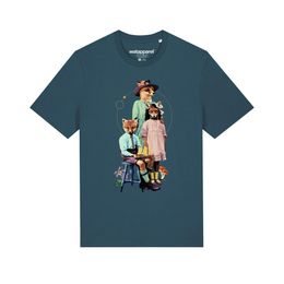 Watapparel Shirt 'Fancy Fox' male Blue size XXXL
